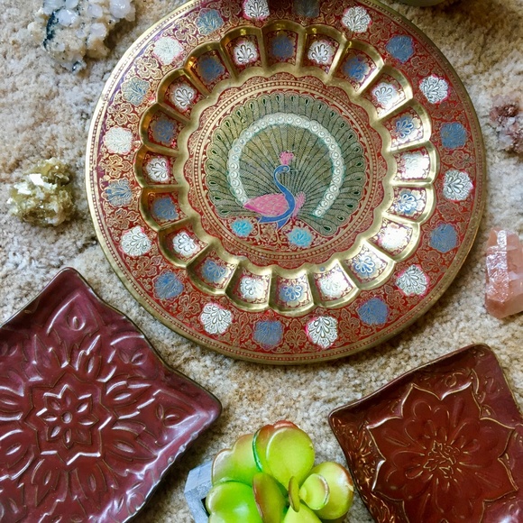 Accents | Set Of 3 Chineseoriental Decorative Red Plates | Poshmark